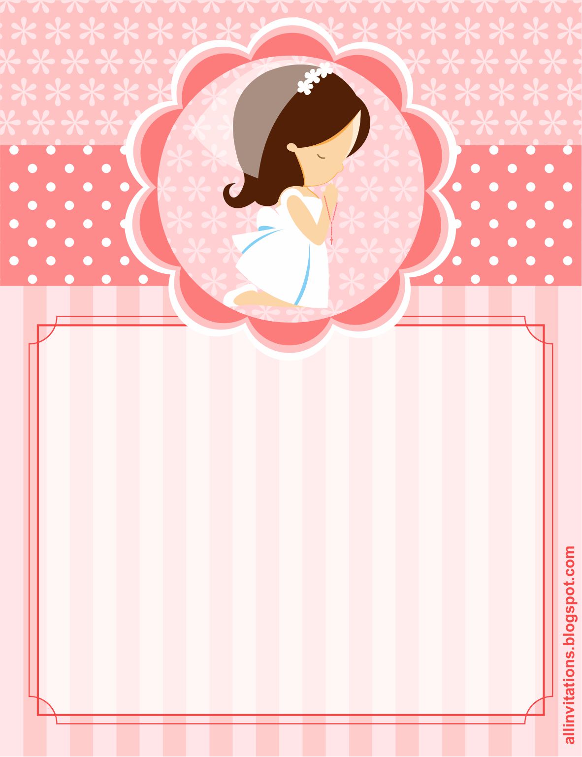 All Invitations: Kit Imprimible Primera Comunión Niña
