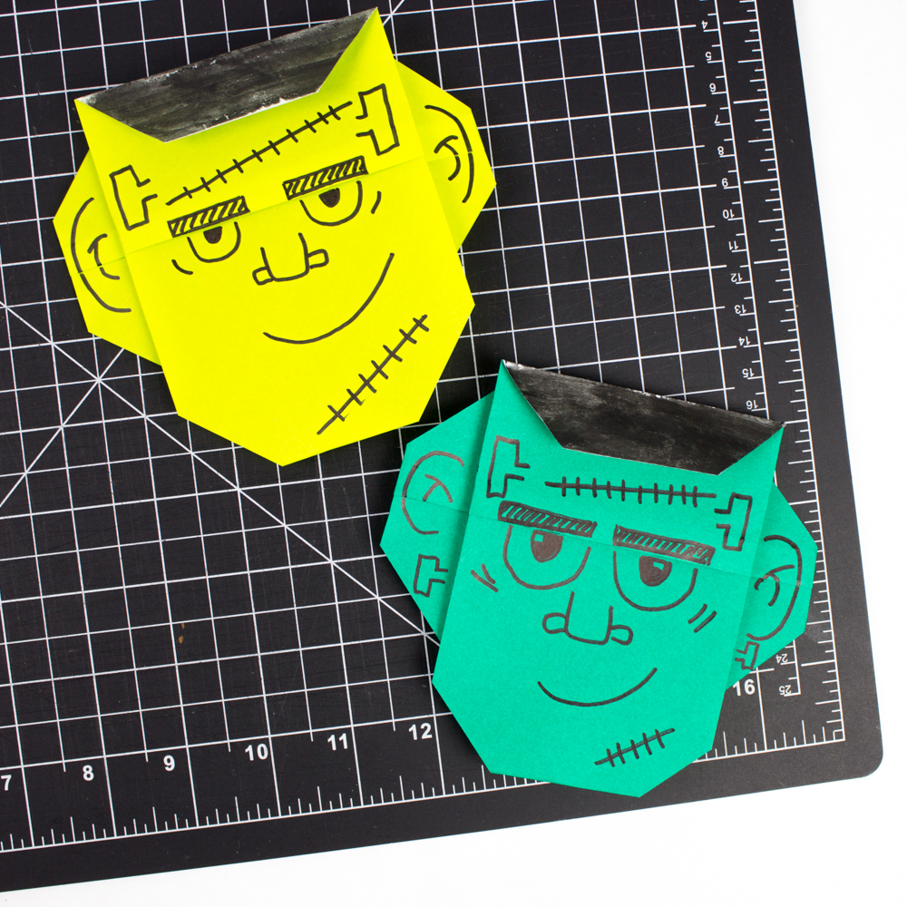 Frankenstein Face Drawing For Kids
