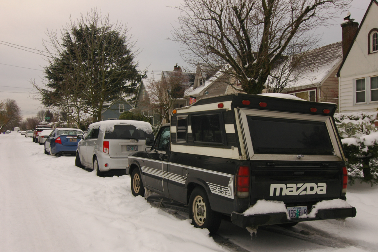OLD PARKED CARS.: 1984 Mazda B2000 SE-5.