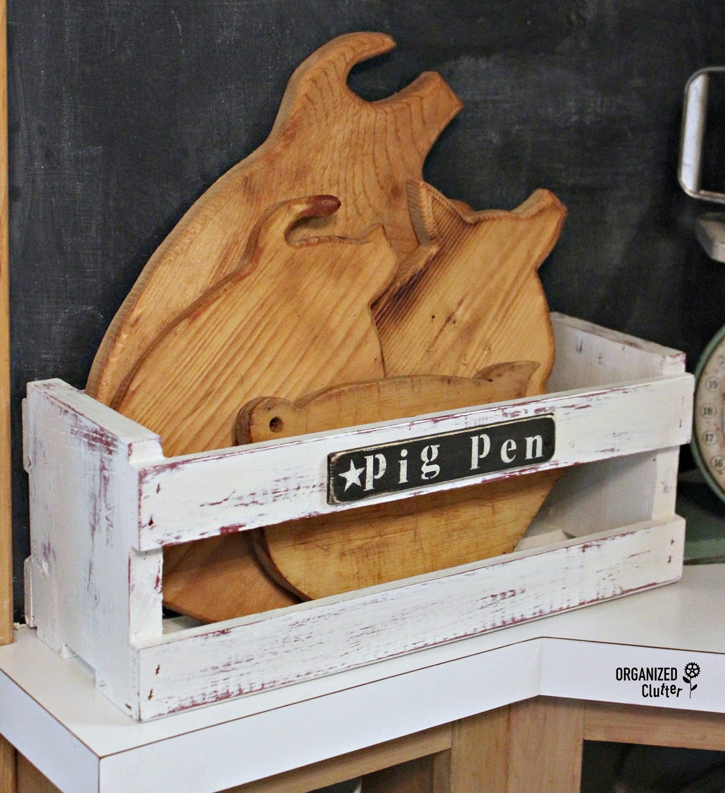 Thrift Shop "Four Little Pigs" Cutting Boards - Organized Clutter