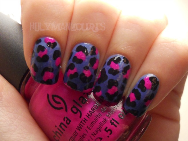 Holy Manicures: Purple Leopard Gradient Nails.