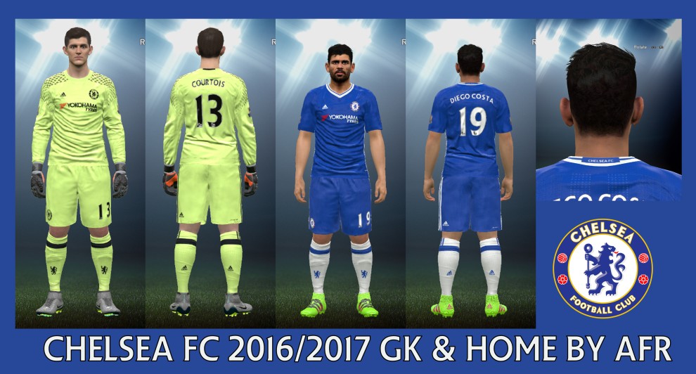 pes-modif: PES 2016 Chelsea FC 2016-2017 GK & Home Kits by AFR
