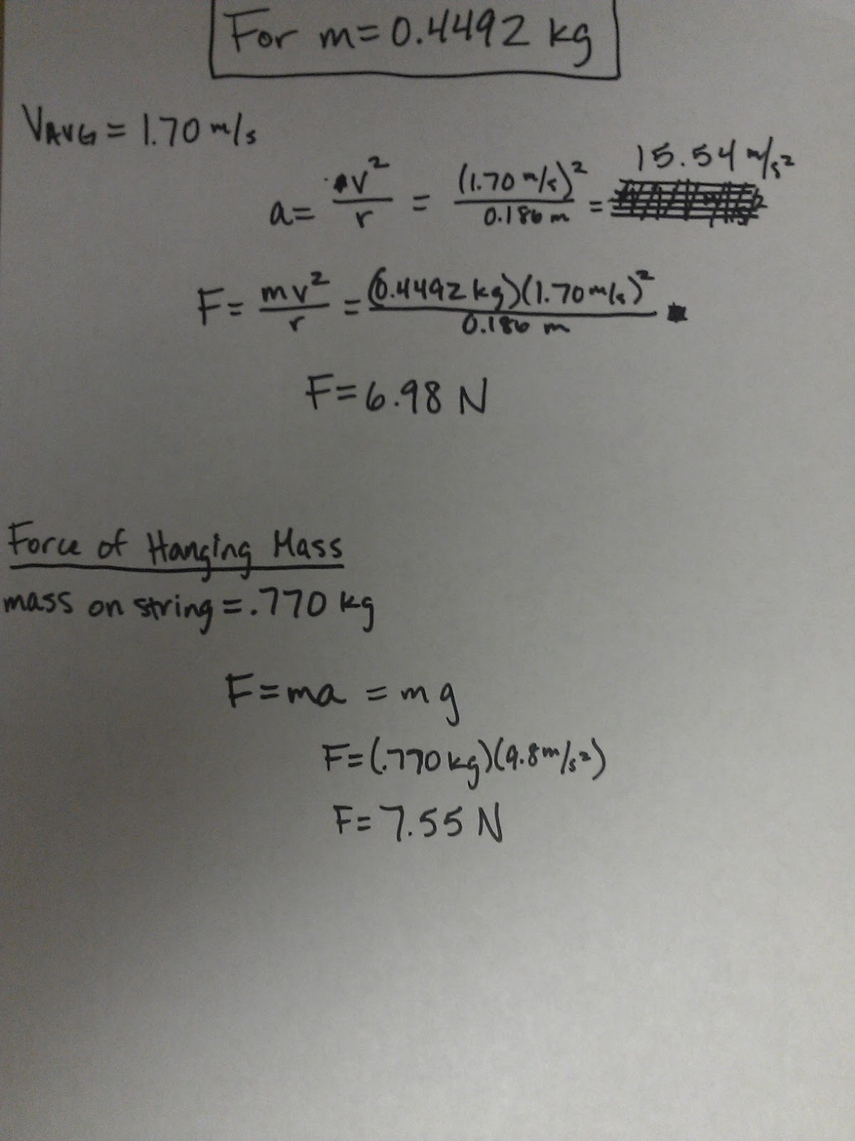 Physics 4A balewis: Centripetal Force