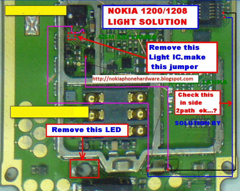 Nokia Phone Hardware: Nokia 1200 1208 Light Display solution