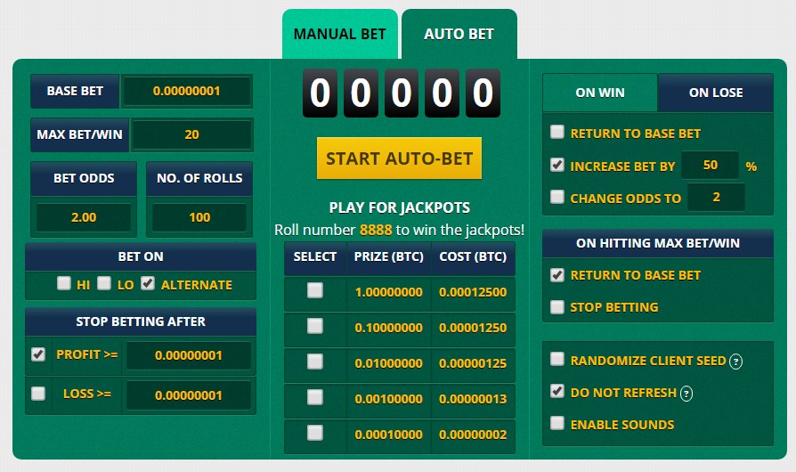 Freebitcoin: Fungsi Menu AutoBet Multiply