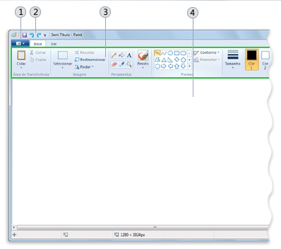 Dicas do Paint: Ambiente gráfico do Windows Paint 7