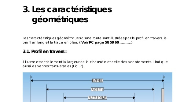 Caractéristiques géométriques et profil en long ~ Engineering et ...