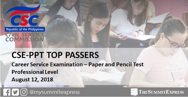TOP 10 PASSERS: August 2018 Civil Service Exam Results Professional Level