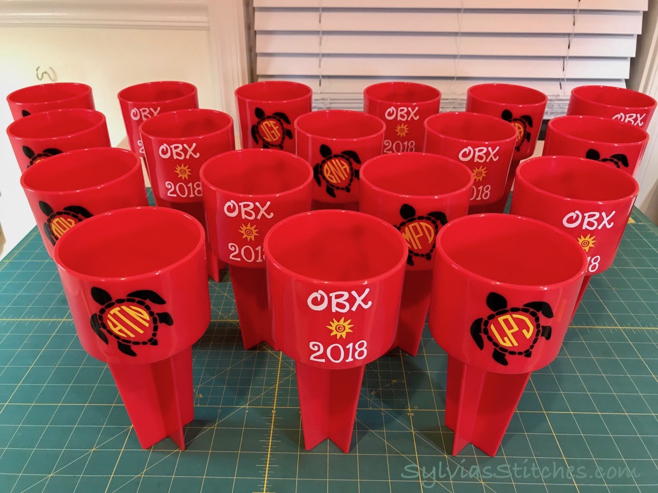 Spikers decorated using ScanNCut - Sylvia's Stitches