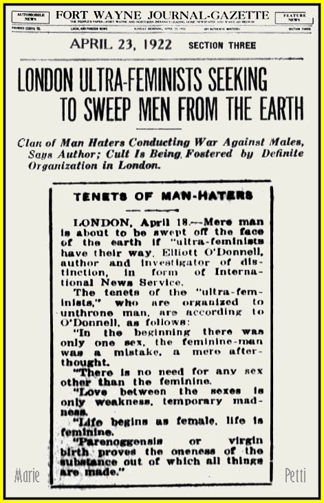 Unknown Gender History: Marie Petti, British “Ultra-feminist" - 1922