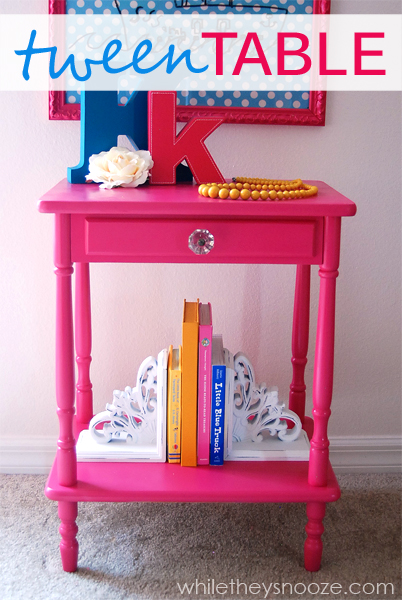 While They Snooze: Tween Girl Side Table