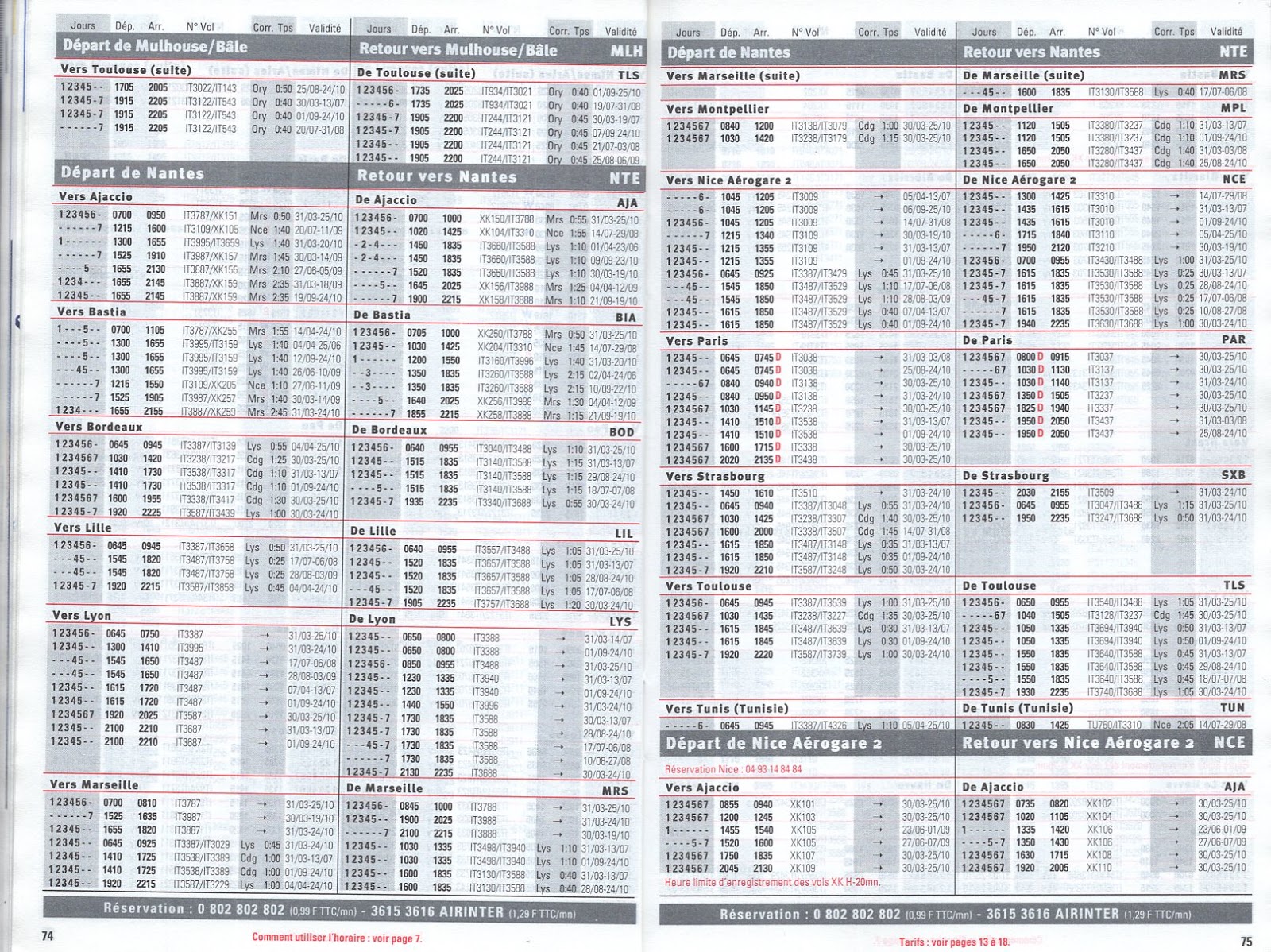 Airline memorabilia: Air Inter Europe / Air France (1997), Métropole