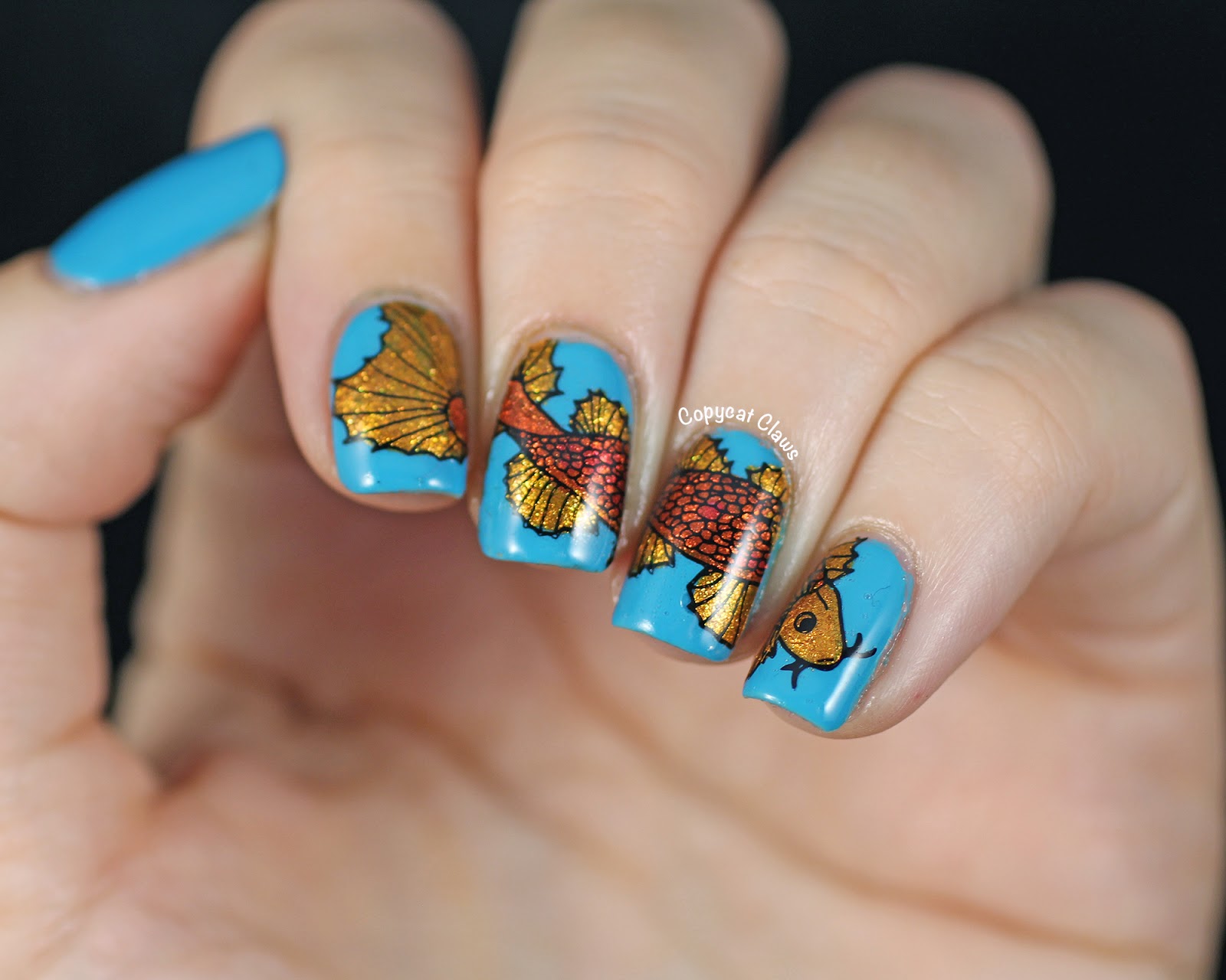 Copycat Claws: Vivid Lacquer Koi Fish & Zoya Robyn