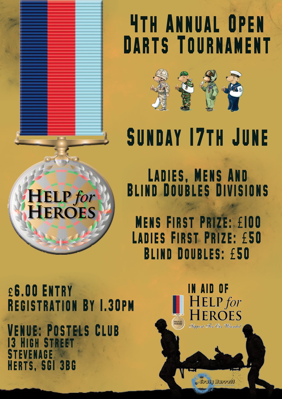 Craig Barrett: Help for Heroes Poster