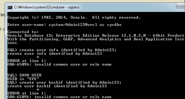 Ora 65096 Invalid Common User Or Role Name ~ Datawarehouse Architect