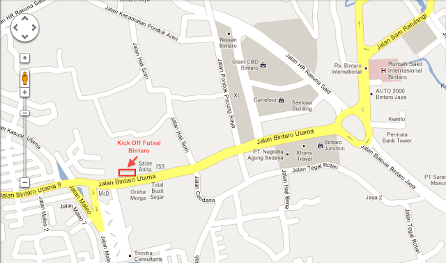 KICK OFF FUTSAL BINTARO - LOCATION (MAP) ~ KICK OFF FUTSAL BINTARO