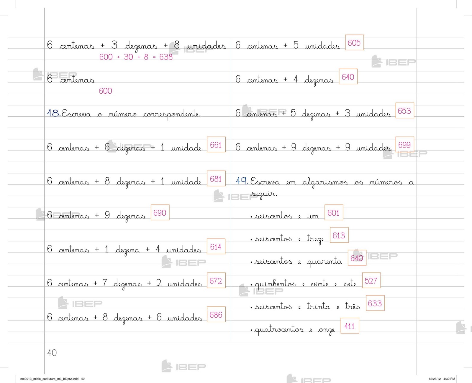 CADERNO DO FUTURO 3 ANO MATEMÁTICA PROFESSOR. - Aprender e Brincar
