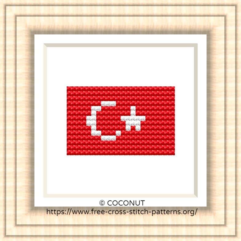 NATIONAL FLAG OF TURKEY CROSS STITCH CHART | Free cross stitch pattern