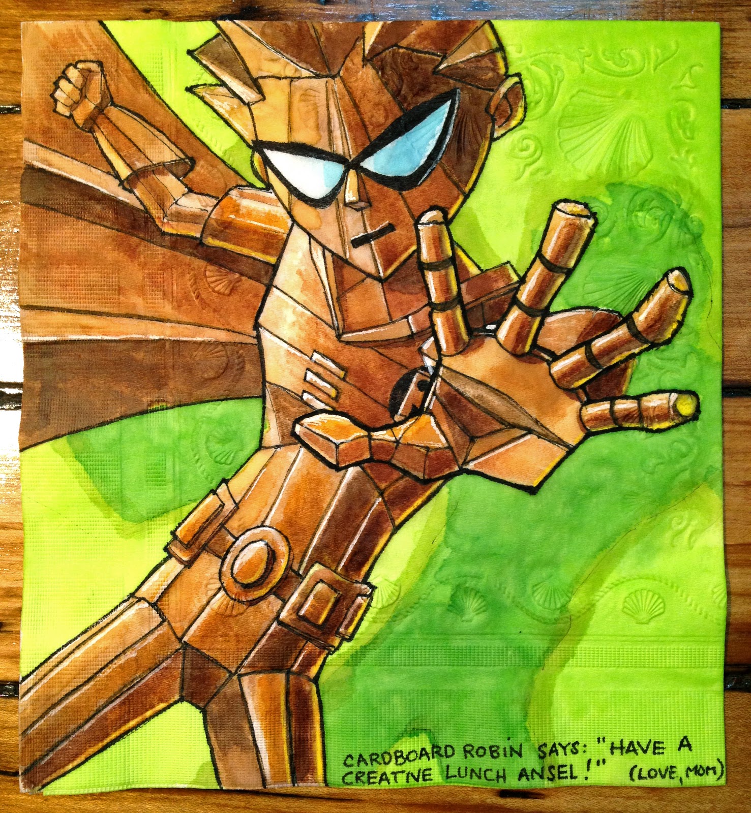 Daily Napkins: Teen Titans Robin Made of Doug TenNapel's Magic Cardboard