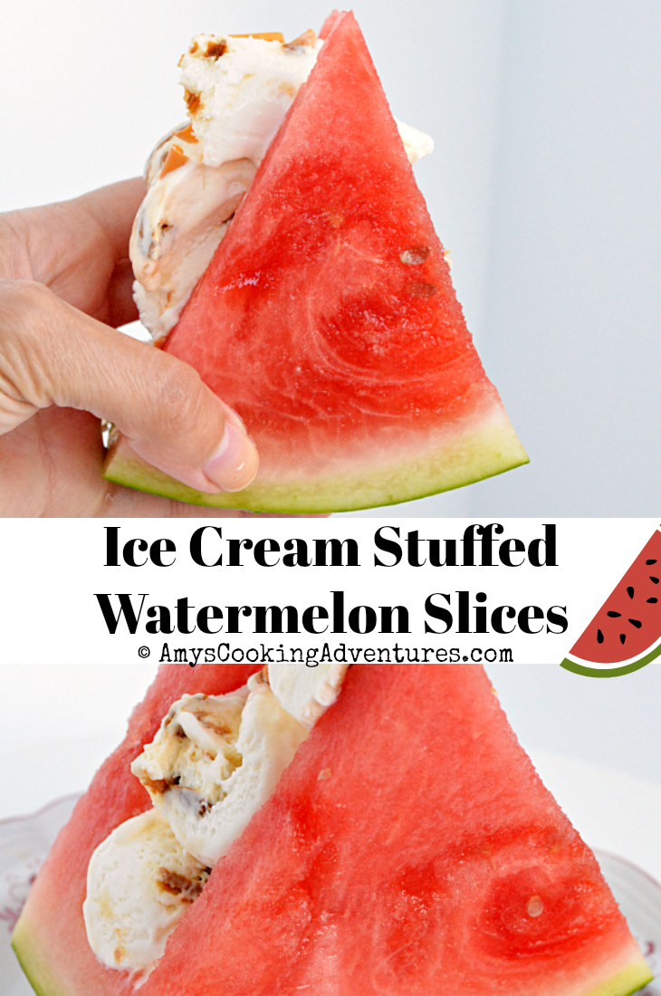 Ice Cream Stuffed Watermelon Wedges