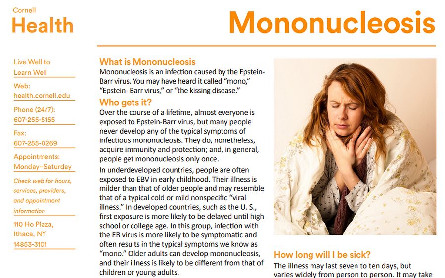 PDF: Mononucleosis - Cornell Health