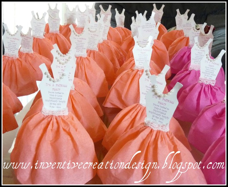 amicable designer: Princess Dress Invitation Cards