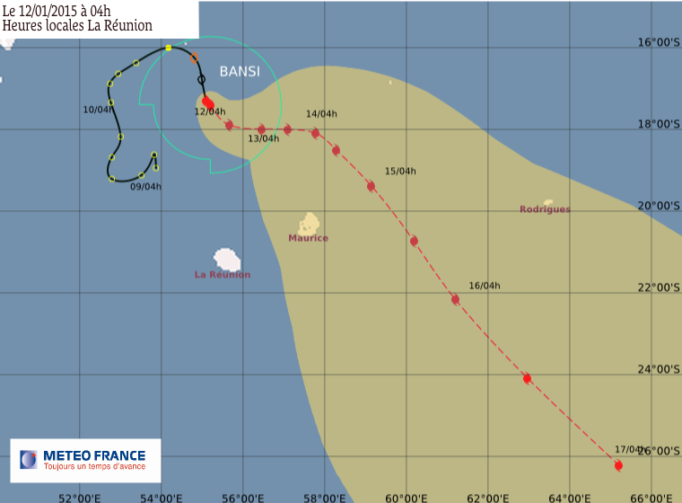 Le cyclone tropical Bansi quasi-stationnaire | Météo intense