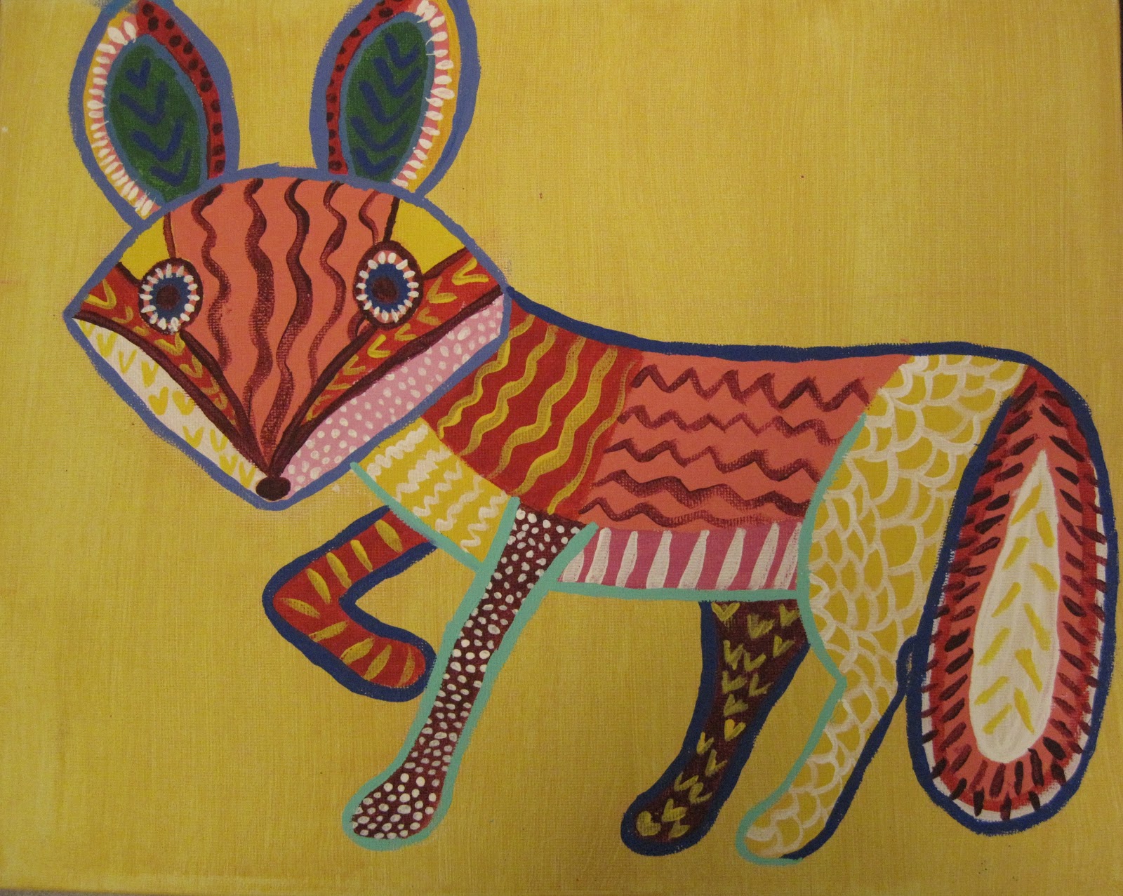 Angela Anderson Art Blog: Whimsical Fox Painting - After School Art
