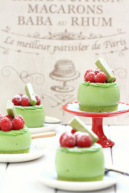 Triple matcha mousse cake