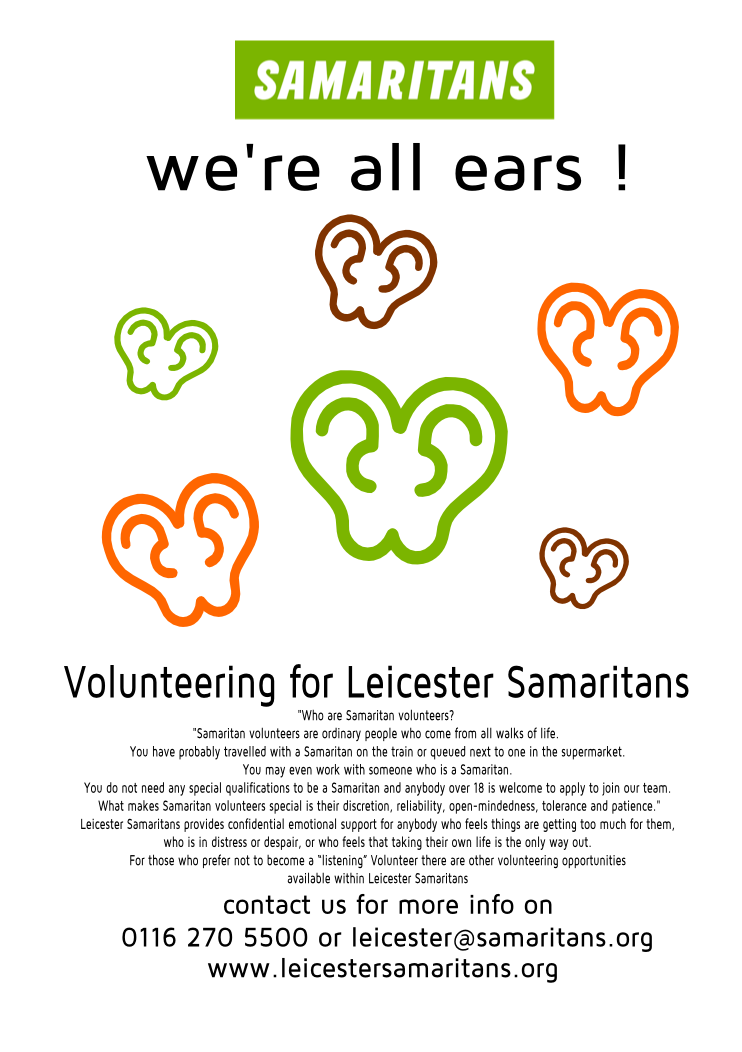 Leicester Samaritans All Ears Poster
