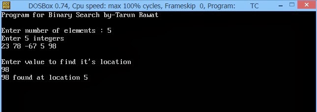 C Programming C Program For Binary Search