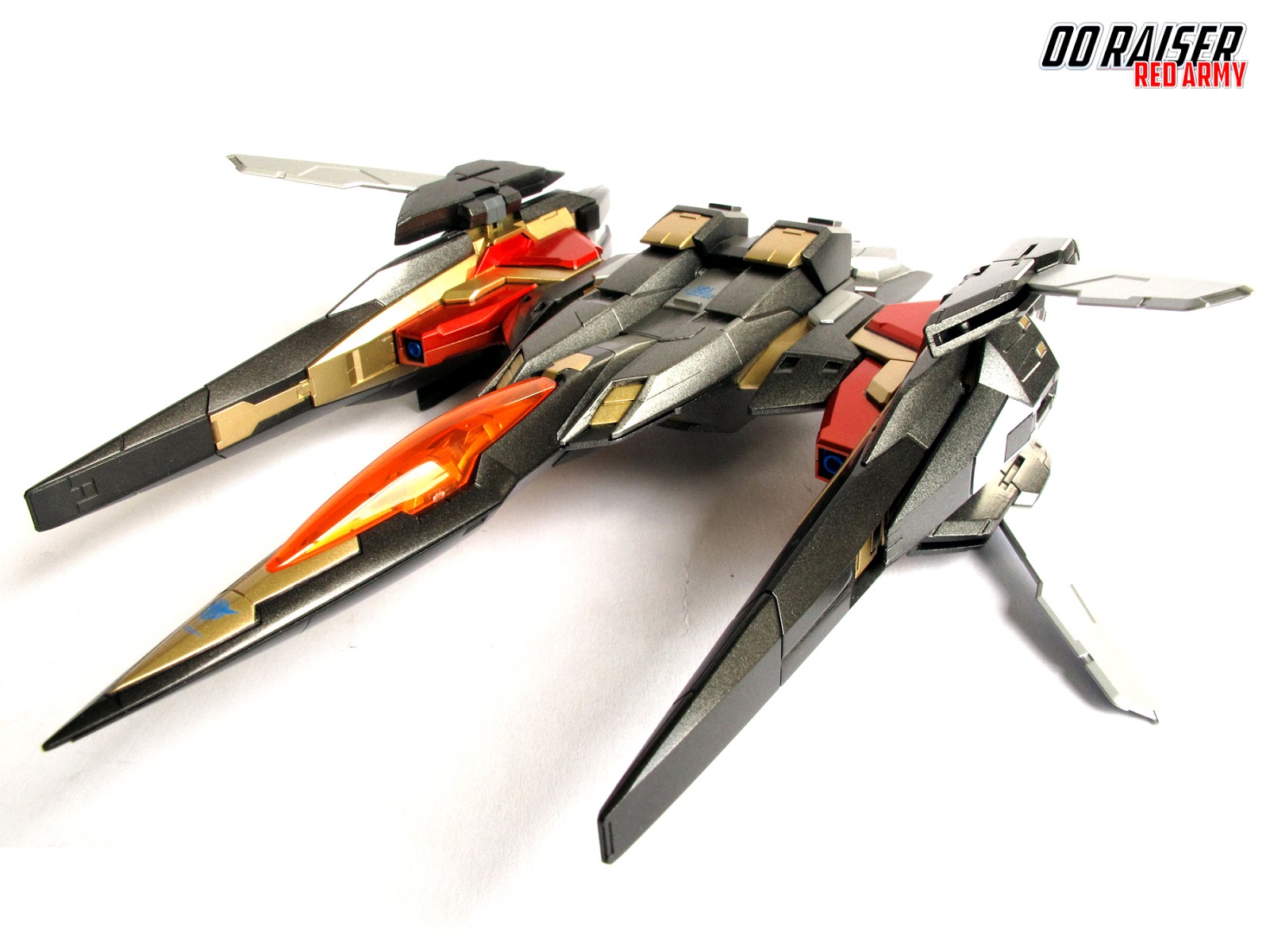 GUNDAM GUY: MG 1/100 GN-0000 + GNR-010 00 Raiser [Red Army] - Painted Build