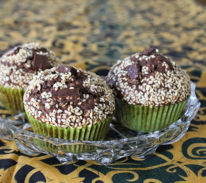Food Lust People Love: Dark Chocolate Toasted Sesame Muffins #MuffinMonday