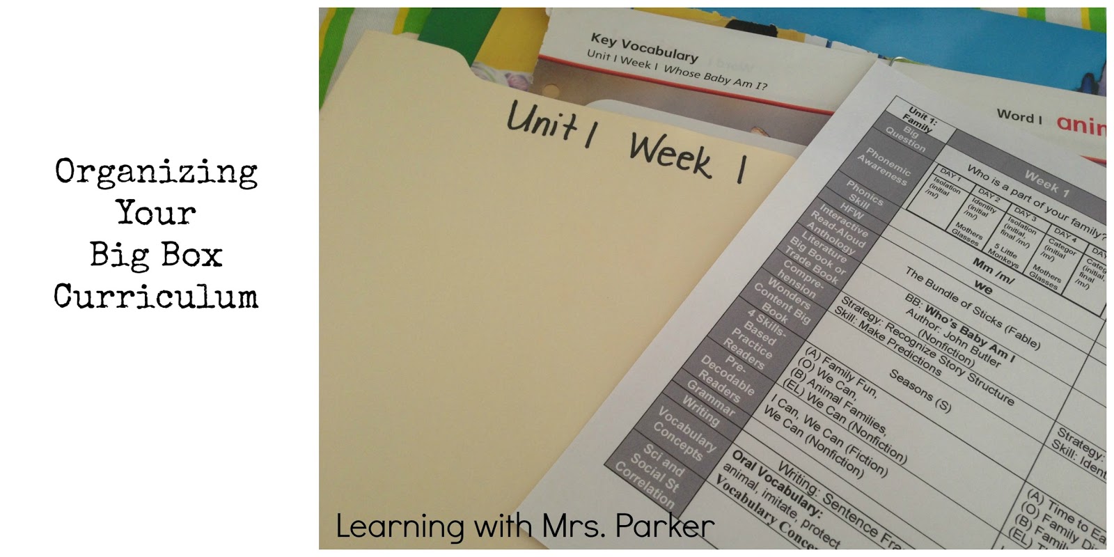 Organizing Big Box Curriculum - Learning With Mrs. Parker