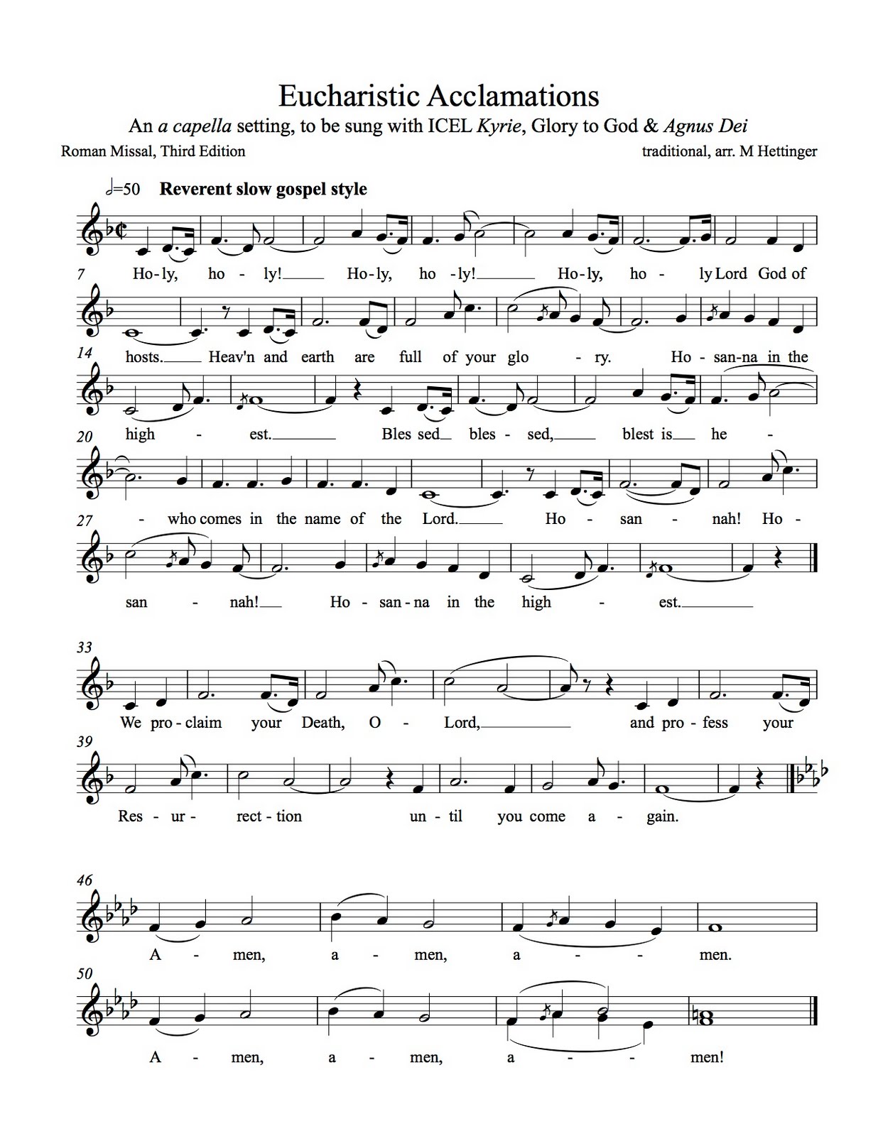 Random Light: Eucharistic Acclamations with Roman Missal text 2010