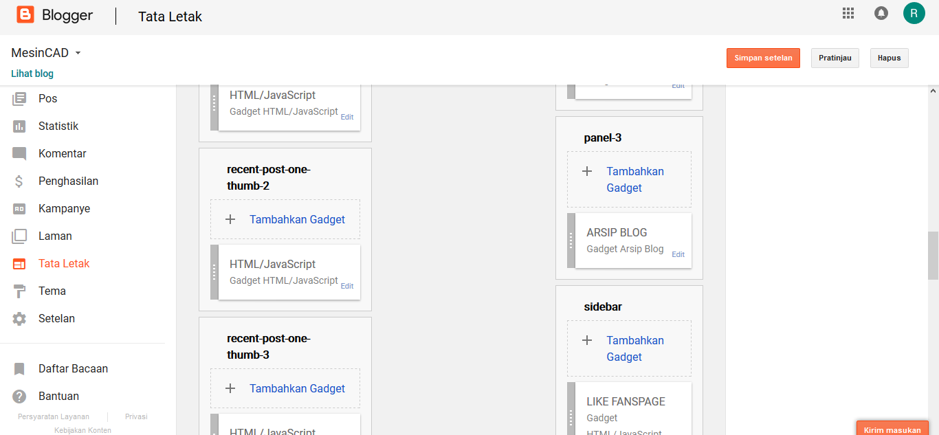Cara Membuat Laman Pada Blog di Blogger.com - Mesin CAD