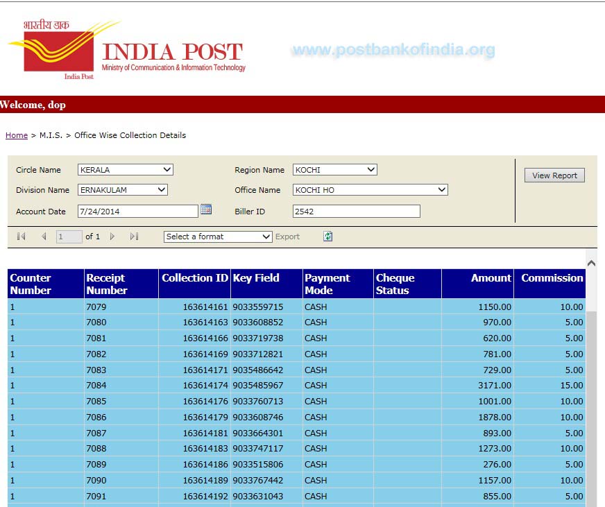 More details included in ePayment MIS report | Post Bank of India