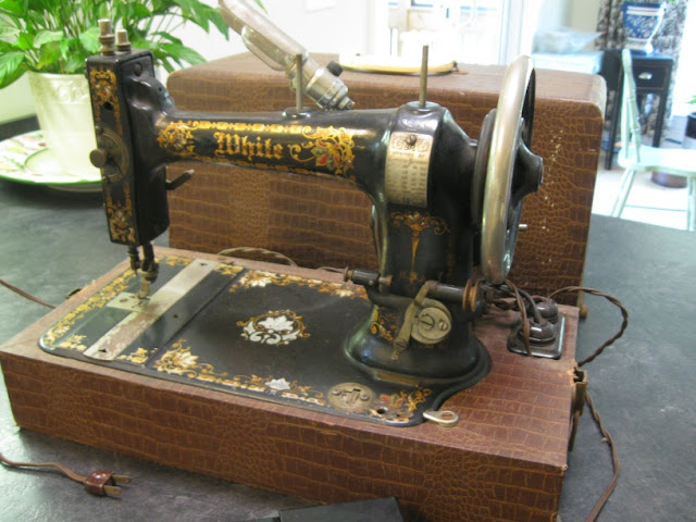 First A Dream: Vintage White Sewing Machine
