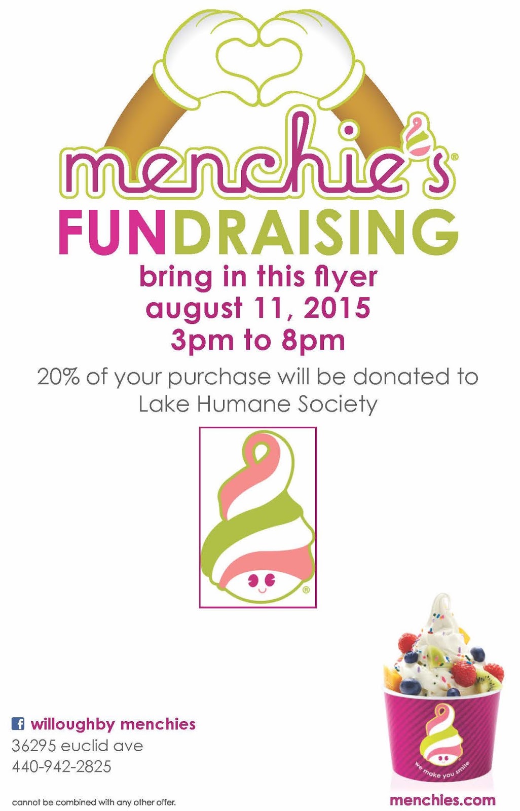 Lake Humane Society: Menchies Fundraiser