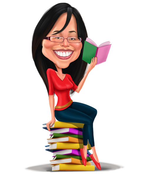 Jagdish Bhawsar: Reading Books caricature