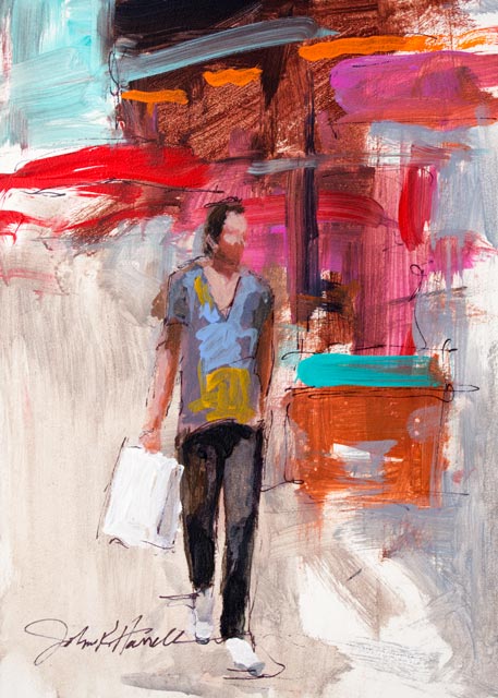 John K. Harrell Fine Art : Interfering 7 x 5 Acrylic Abstracted Urban ...