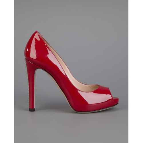 new website for your fashion: Valentino Patent Red Peep Toe Pump Red