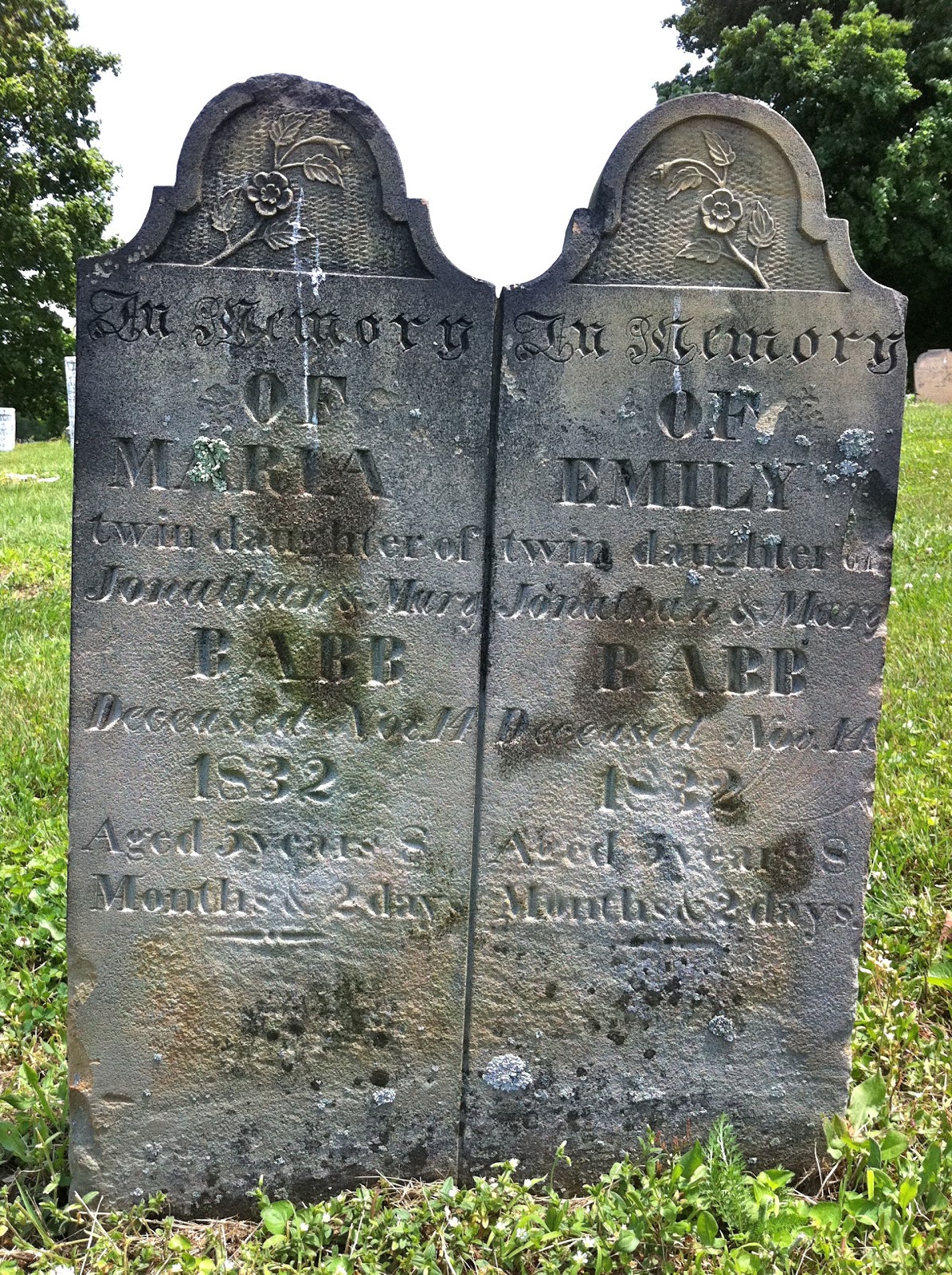 Gravestoned: Wednesday’s child: Maria and Emily Babb