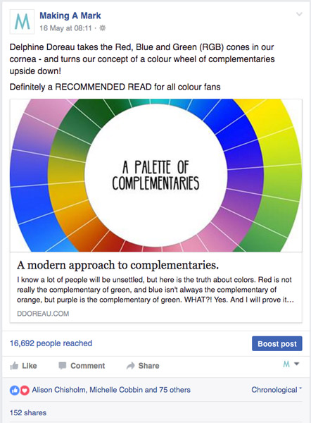 MAKING A MARK: Complementary colours and other schema
