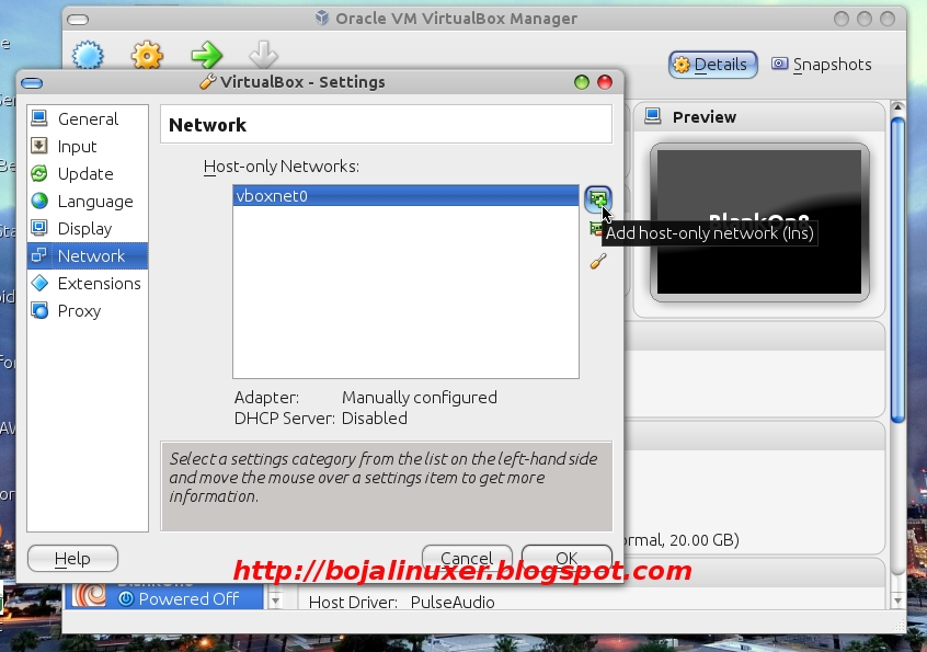 Setting Network Di VirtualBox