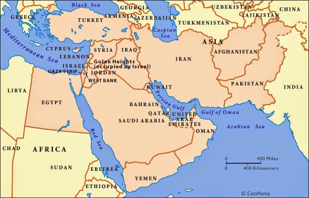 Printable Map Of Middle East Countries