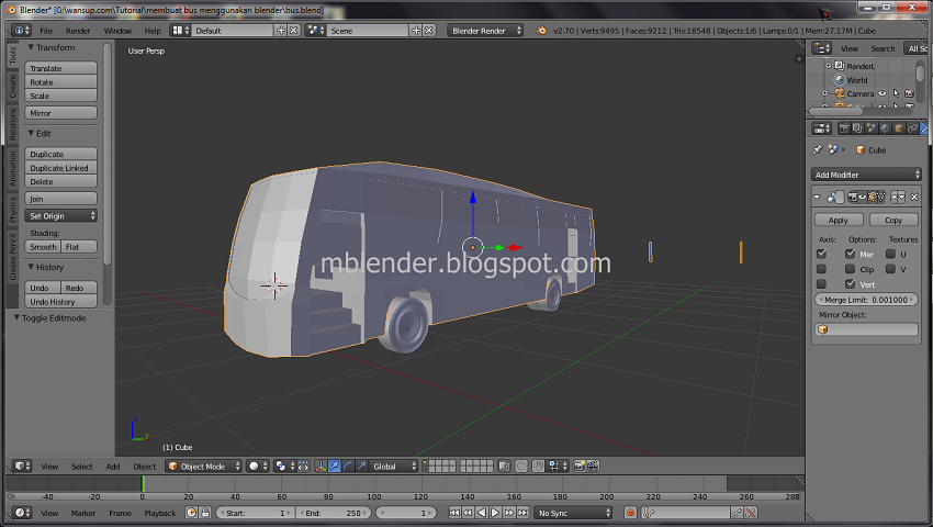 MBlender: Download model blender Bus low polly