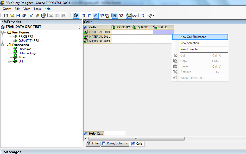SAP BI: BEX Cell restrictions