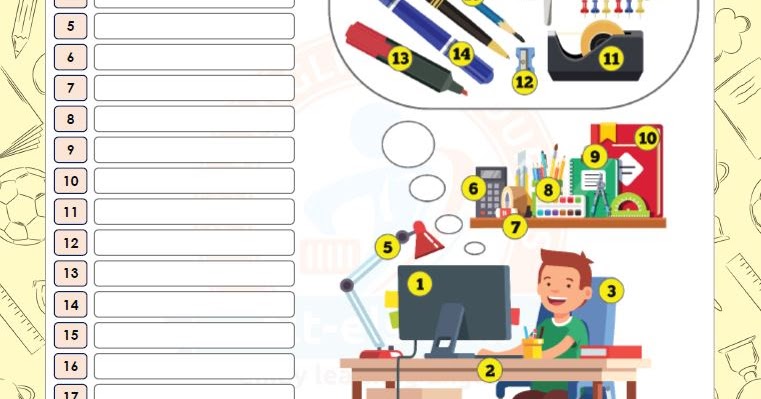 Worksheet: School objects | www.elt-els.com