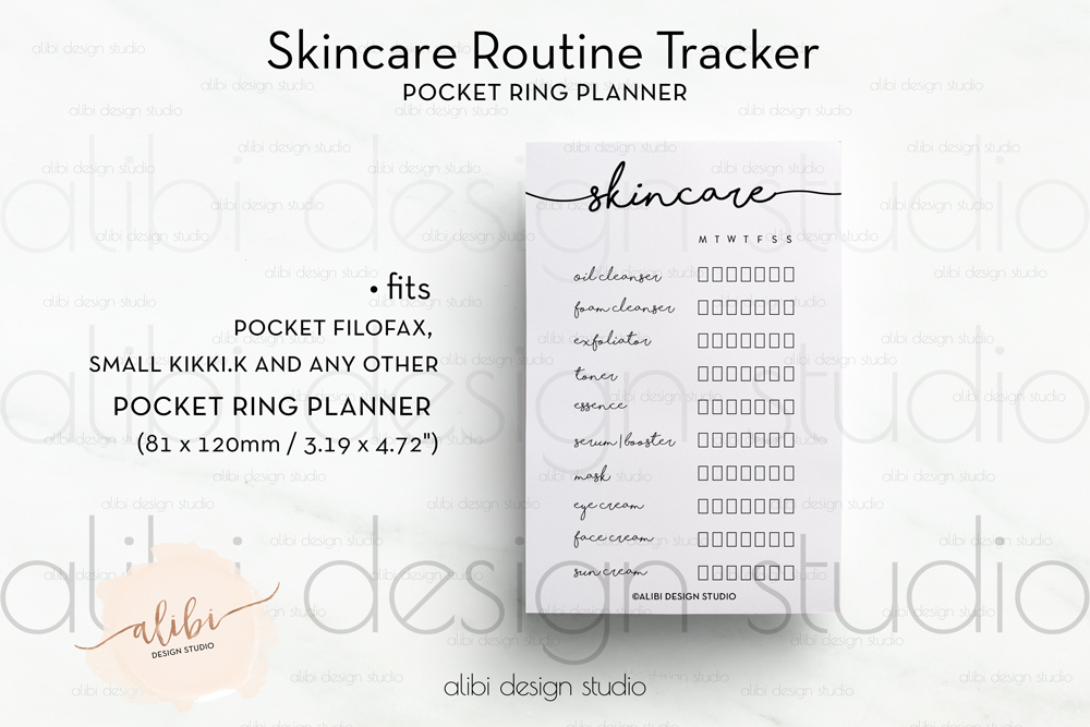 Freebie - Skincare Routine Tracker | Alibi Design Studio